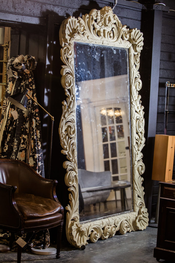 19th Century, Monumental, Carved Wooden Mirror. - The Store Yard